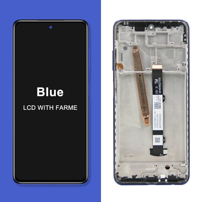 Замена экрана Poco X3 Pro 6,67 дюйма, для Xiaomi Poco X3 NFC ЖК-дисплей с дигитайзером сенсорного экрана в сборе для POCO X3 With Blue Frame