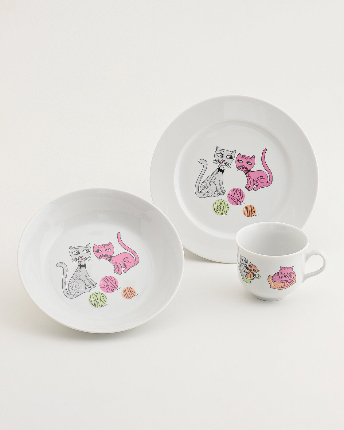 Детский набор "Angelika", 3 предмета; декор "Котики"; в подар. упаковке, Thun/ БТФ1109