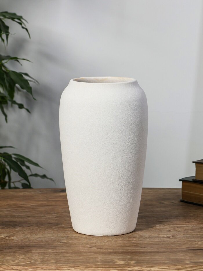 Ваза «Абиджил», бочка, h=22.5×12 см, d=9.5 см, керамика, белая