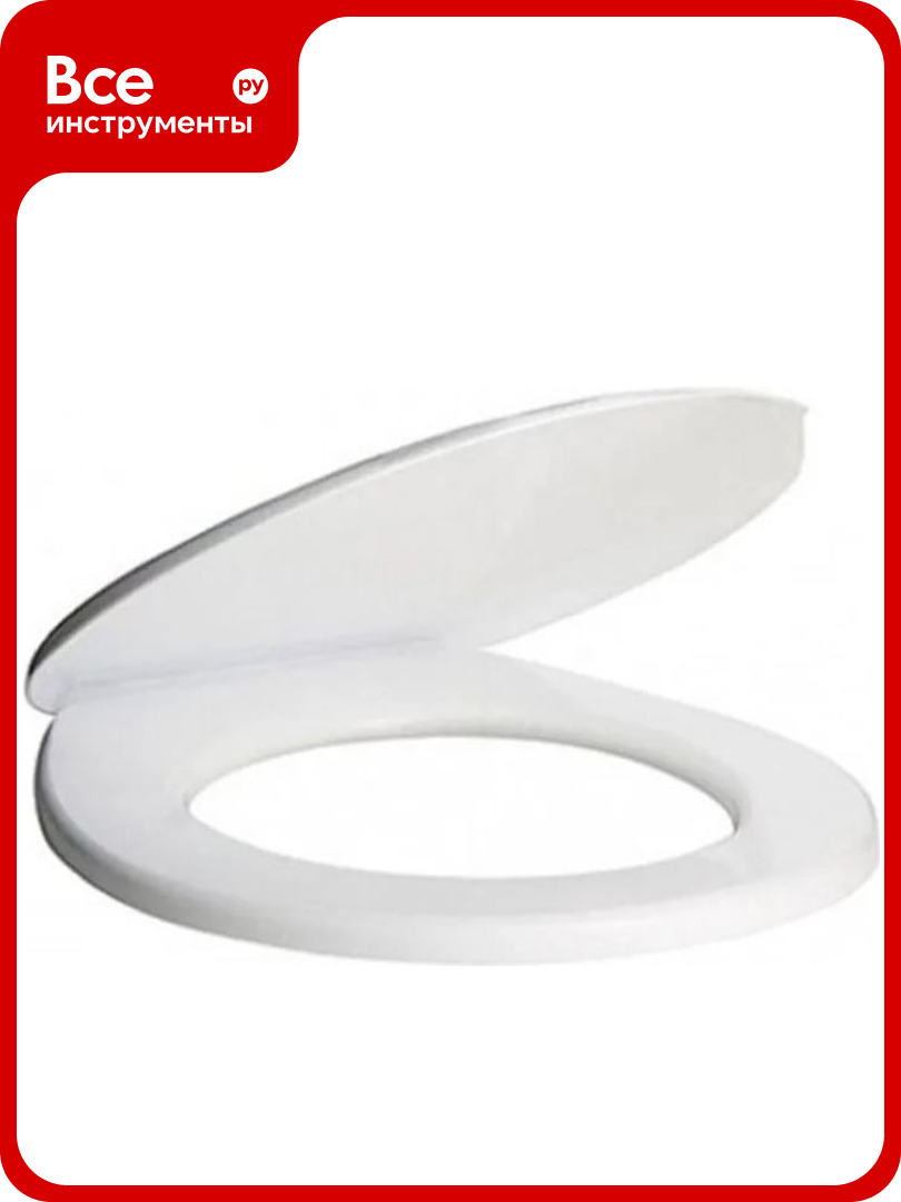 Сиденье для унитаза уклад СУ 71.07.80 194473, овальное сиденье с крышкой из ABS‑пластика, белый цвет