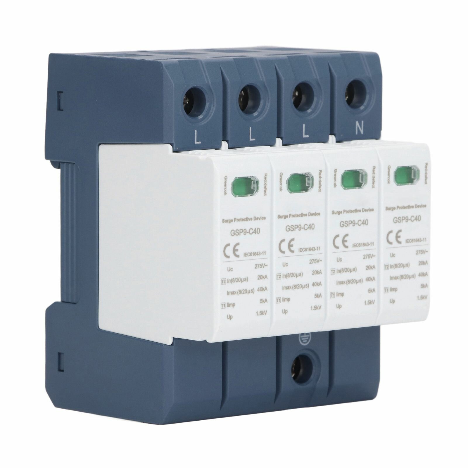 Устройство защиты от Перенапряжения 40KA 4P, DIN-рейка AC275V