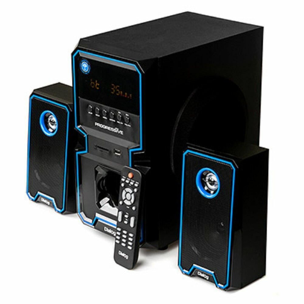Dialog Колонки Progressive AP - 222B BLACK - акустические колонки 2.1, 30W+2 10W RMS, Bluetooth, USB+SD reader