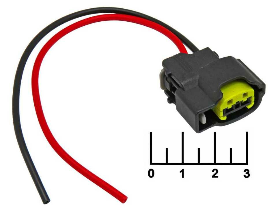 Разъем 2pin гнездо влагозащищенный на проводе 15см 49093-0211 (12-0096)