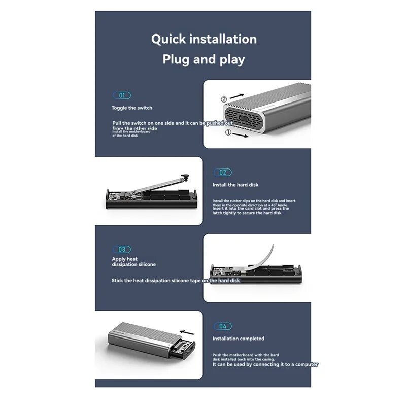 BLUEENDLESS ASM2464 M.2 SSD корпус USB 4.0