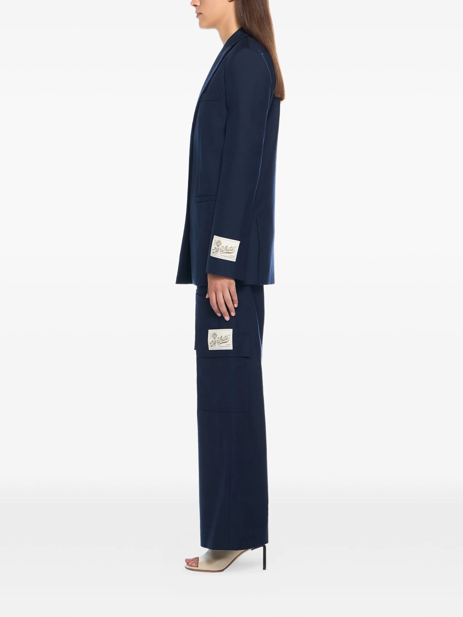 Брюки карго Off-White Cargo-pocket trousers, размер 44, blue — фото 1