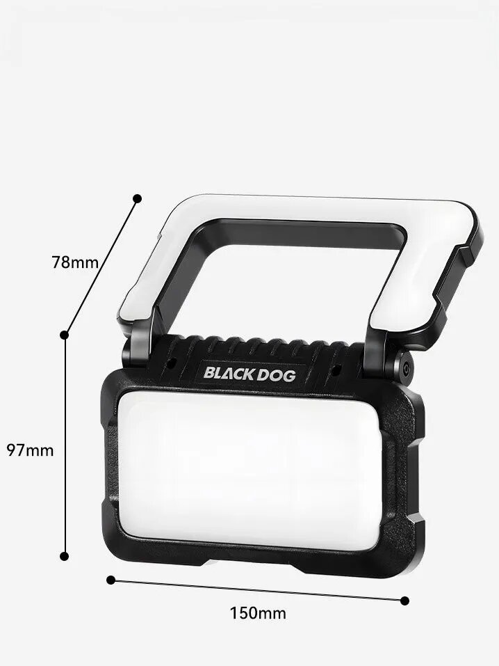 Фонарь-прожектор BLACK DOG, 910 Лм, 50 м, встроенный аккумулятор, IP44, черный матовый — фото 1