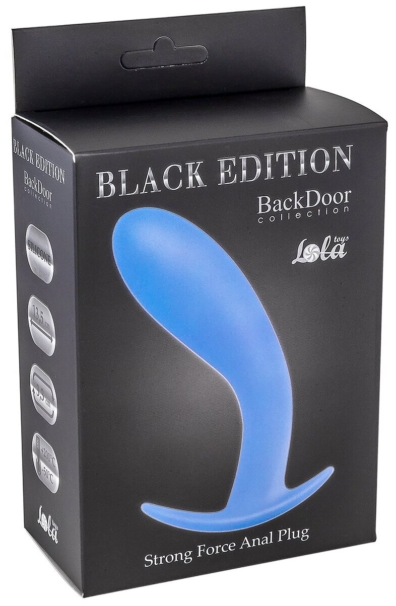 Анальная пробка Lola Games "Strong Force Anal Plug", цвет синий, силиконовая, водонепроницаемая