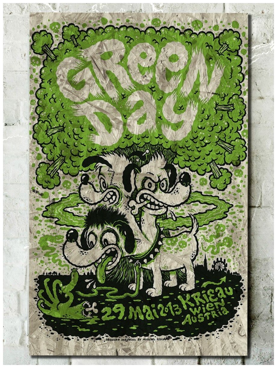 Картина интерьерная на рельефной доске Музыка Green Day Билли Джо Армстронг - 7697 В