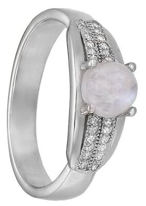 Кольцо, серебро, 925 проба, беломорит