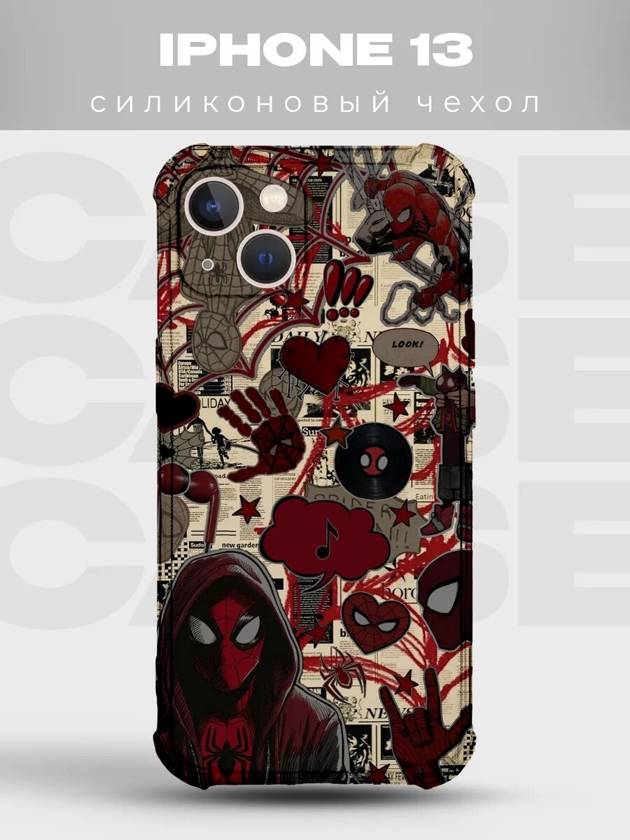 Чехол на iPhone 13 Человек-паук spiderman комикс spider man