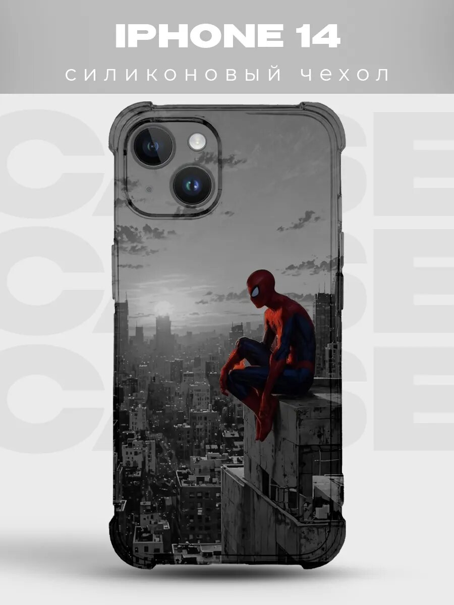 Чехол на iPhone 14 Человек-паук комикс spider man марвел
