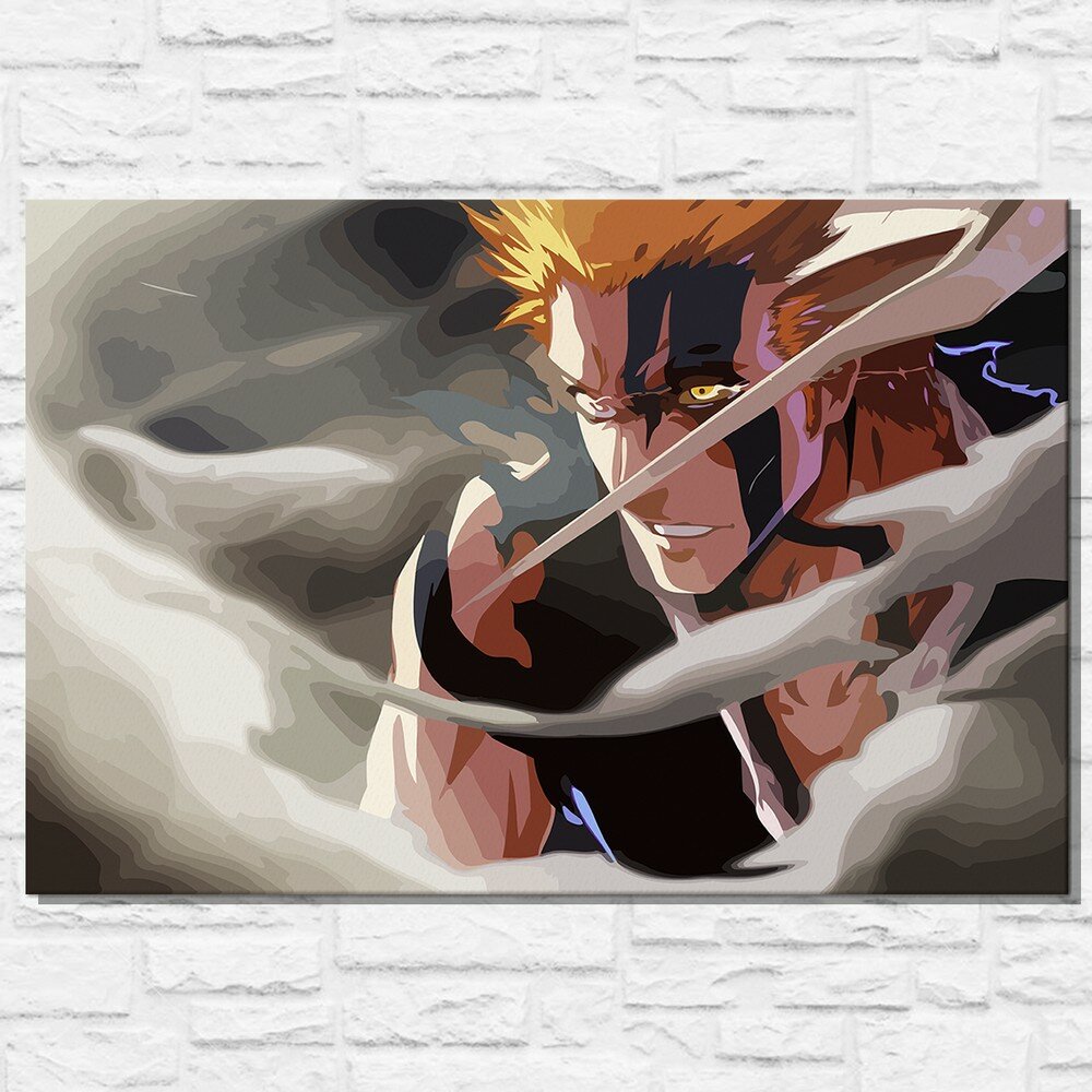 Картина по номерам на холсте аниме блич (bleach, ичиго, рукия, орихиме) - 14862 60х40