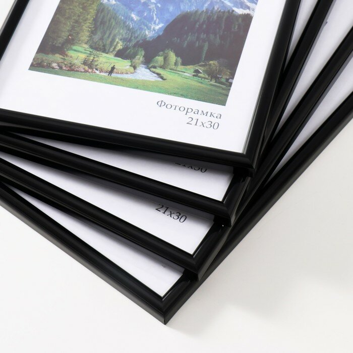 Keep memories Набор фоторамок для фото 21×30 см Keep memories «Радуга», 4 шт, чёрный, (пластиковый экран)