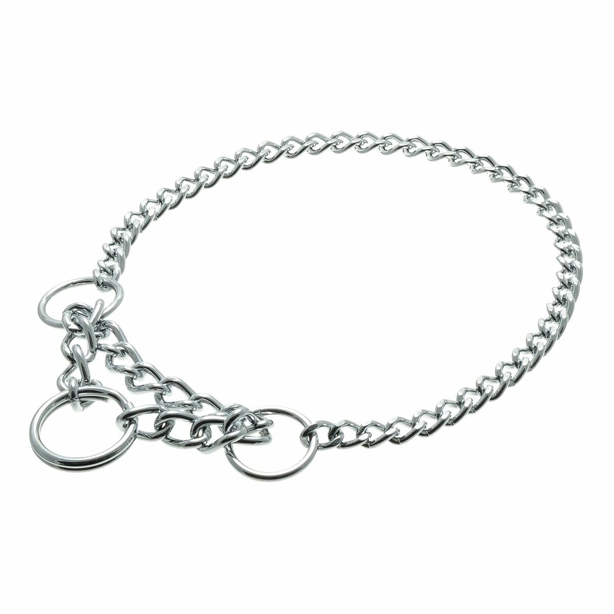 Ошейник полуудавка цепочка однорядная для собак крупных и средних пород грань 2,5мм, обхват шеи до 50 см, Zoo One