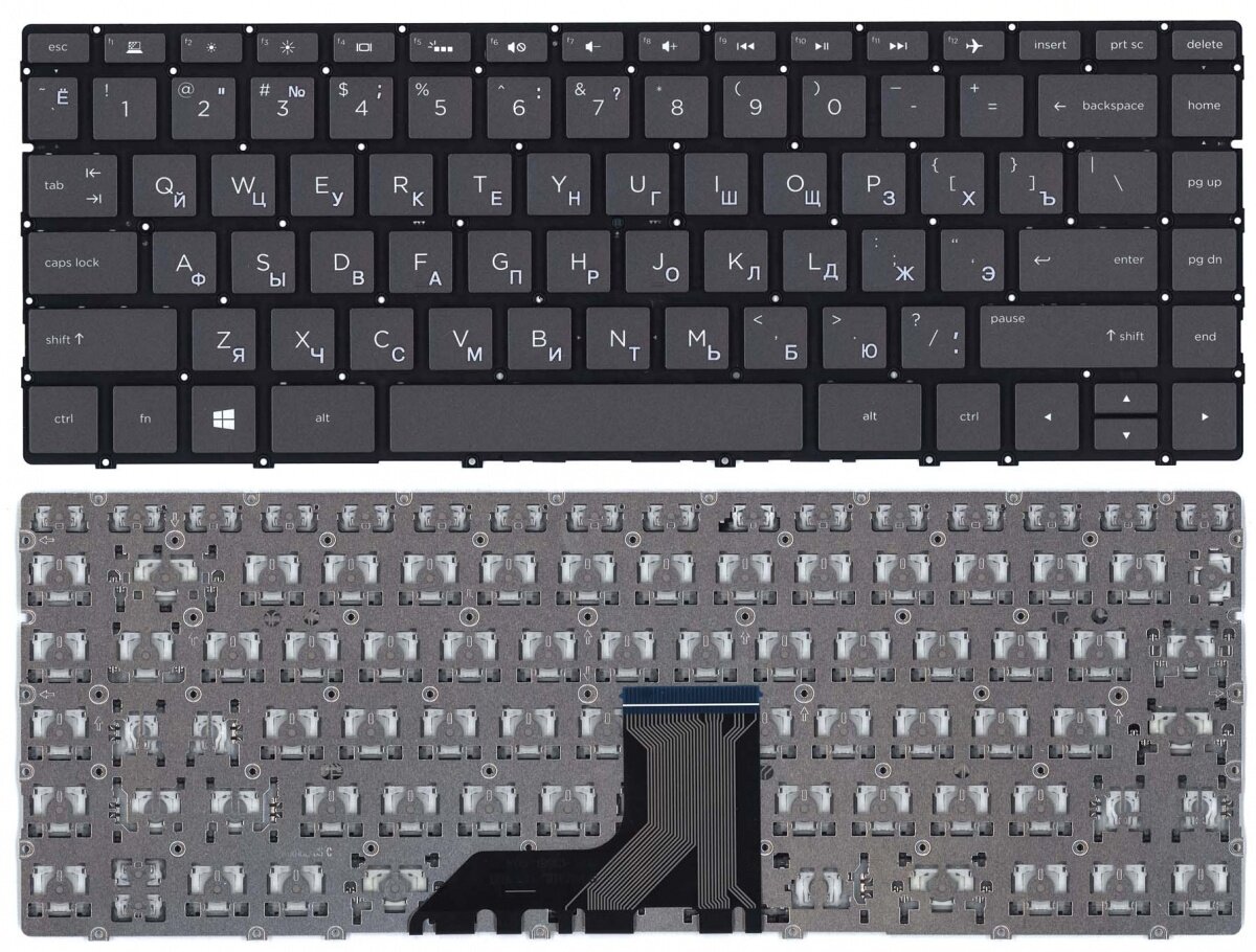 Клавиатура для HP Envy 13-AD173CL, Русская, черная с подсветкой
