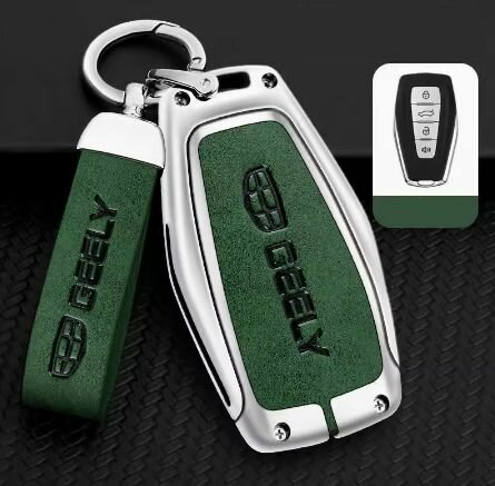 Автомобильный Брелок дистанционного управления GEELY Monjaro, Coolray, Geometry C, Geometry A Серебро - злёный изумруд