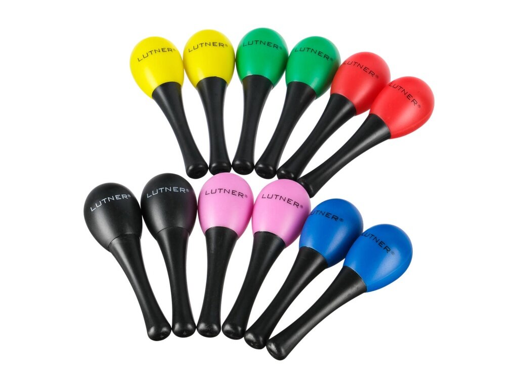 M22 Пластиковые маракасы на ручке, диаметр 3,9cм, длина 13см. Fleet