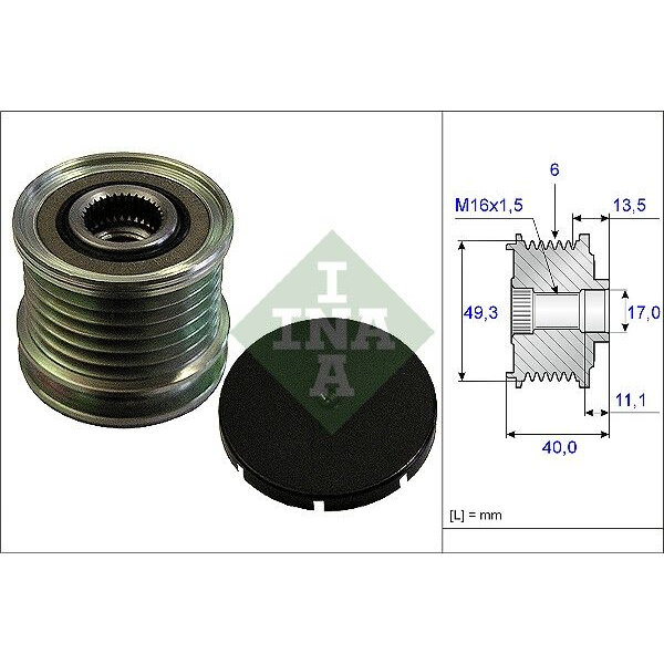 Шкив генератора для автомобиля, INA 535 0166 10 (1 шт.)