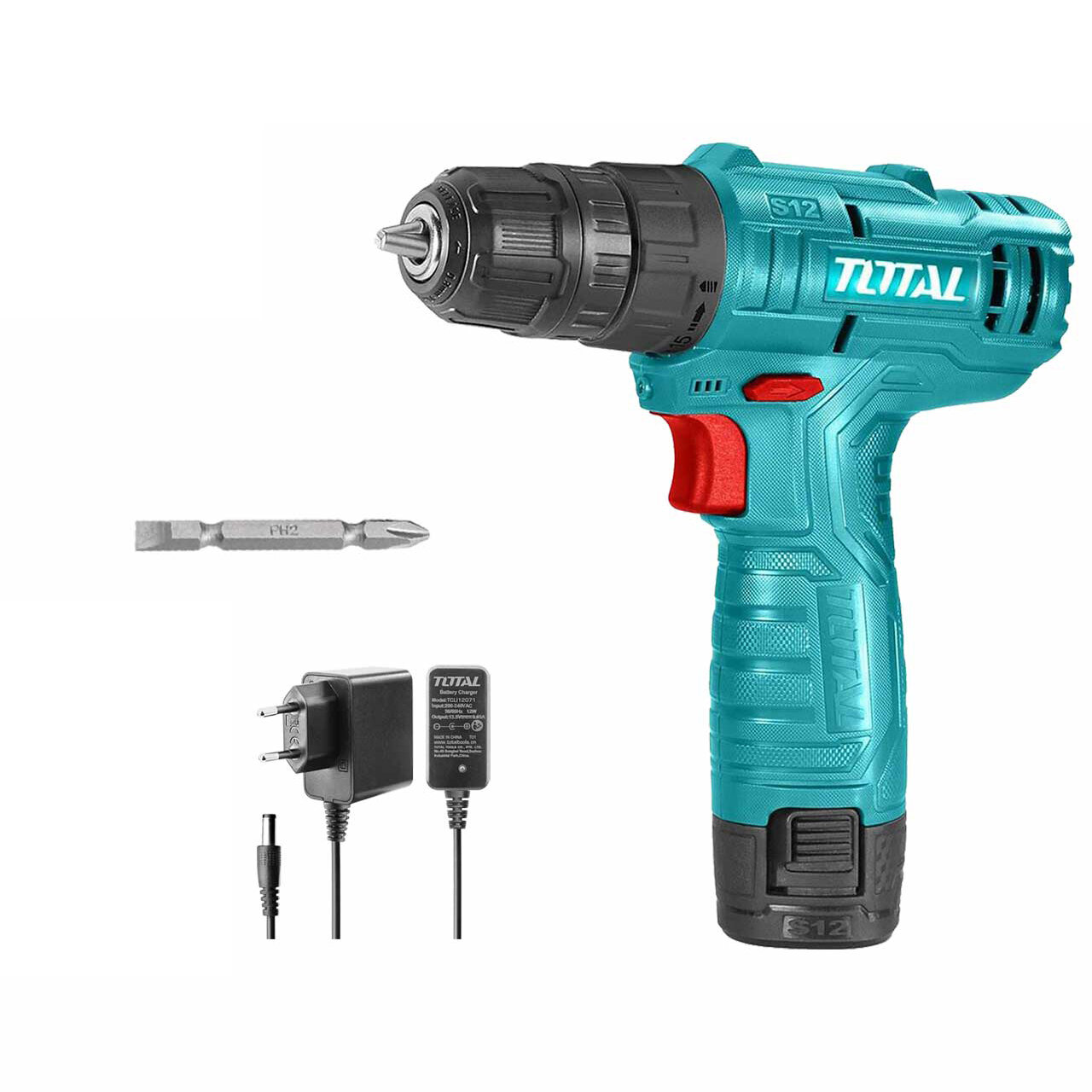 Аккумуляторная дрель-шуруповерт TOTAL TDLI12415