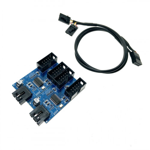 Переходник Espada с мат. платы 10 Pin F to 4x10 Pin M 30см