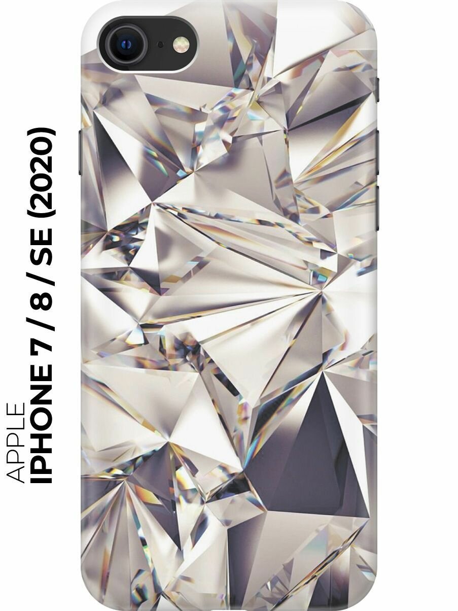 Силиконовый чехол на Apple iPhone SE (2022) / SE (2020) / 8 / 7 / Эпл Айфон СЕ 2022 / СЕ 2020 / 8 / 7 с рисунком "Алмазные грани"