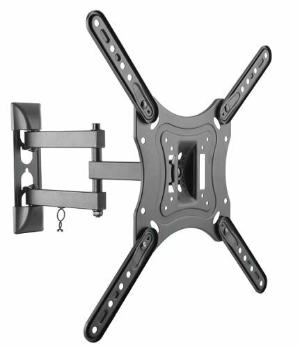 Кронштейн настенный Ultramounts UM870 для ТВ 23-55", до 30кг, наклон до 20°, поворот на 90°, от стены 88-398мм, max VESA 400х400, черное