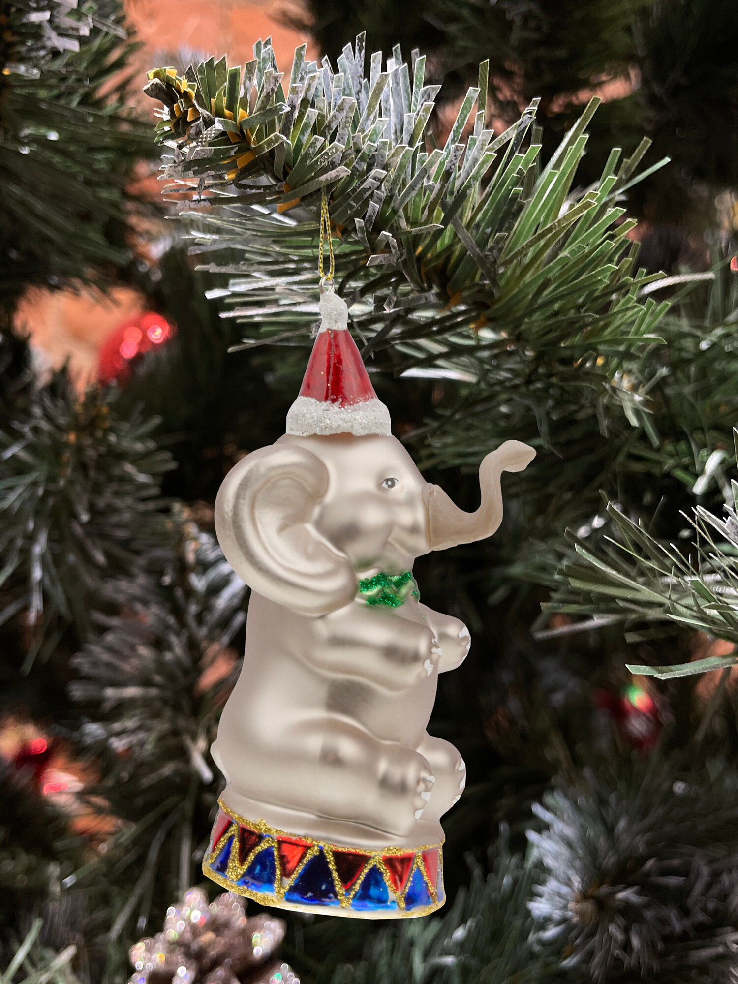 Стеклянная новогодняя елочная игрушка "UltraMarin" 168-LN Слоник