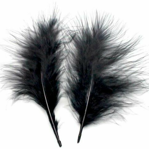 Перья декоротивные Черные (14-17 см) / 30 шт. / Веселый праздник