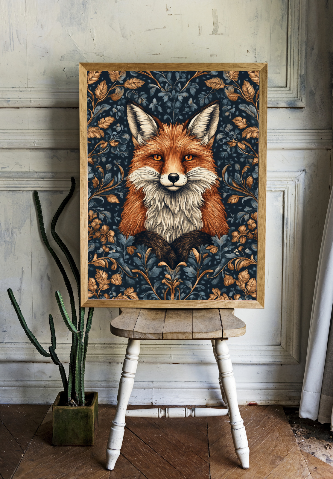 Постер "Лиса среди узоров" 50x70 см в подарочном тубусе