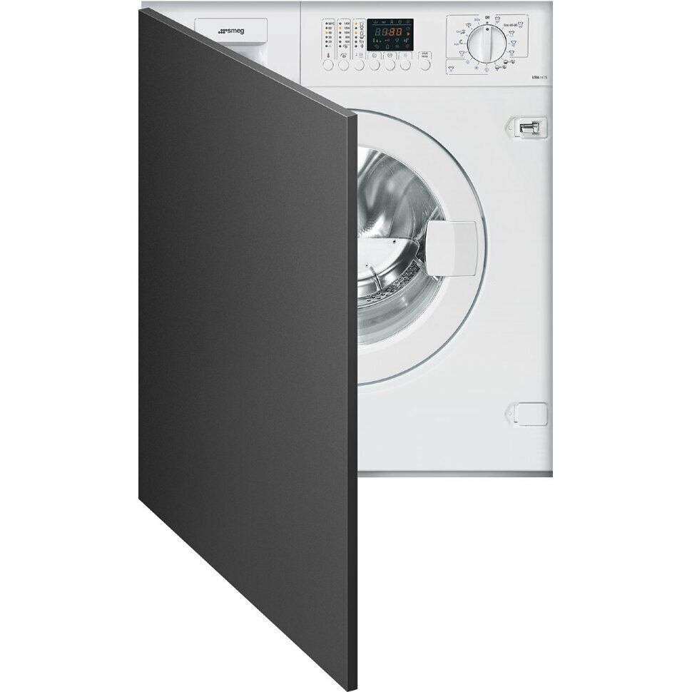 Стиральная машина Smeg LSIA147S, встраиваемая, белая, 1400 об/мин, 7 кг, 15 программ