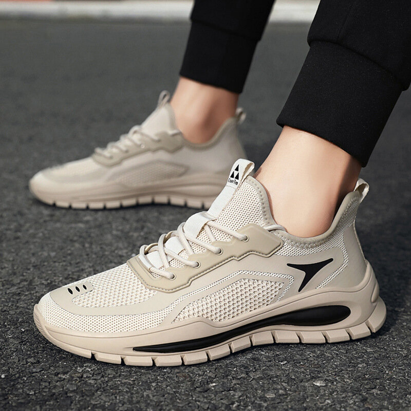 MOOCIE Мужские летние дышащие сетчатые кроссовки, мужская спортивная обувь, корейская версия, универсальные кроссовки на толстой подошве, модные кроссовки для бега, мужская обувь из кокоса