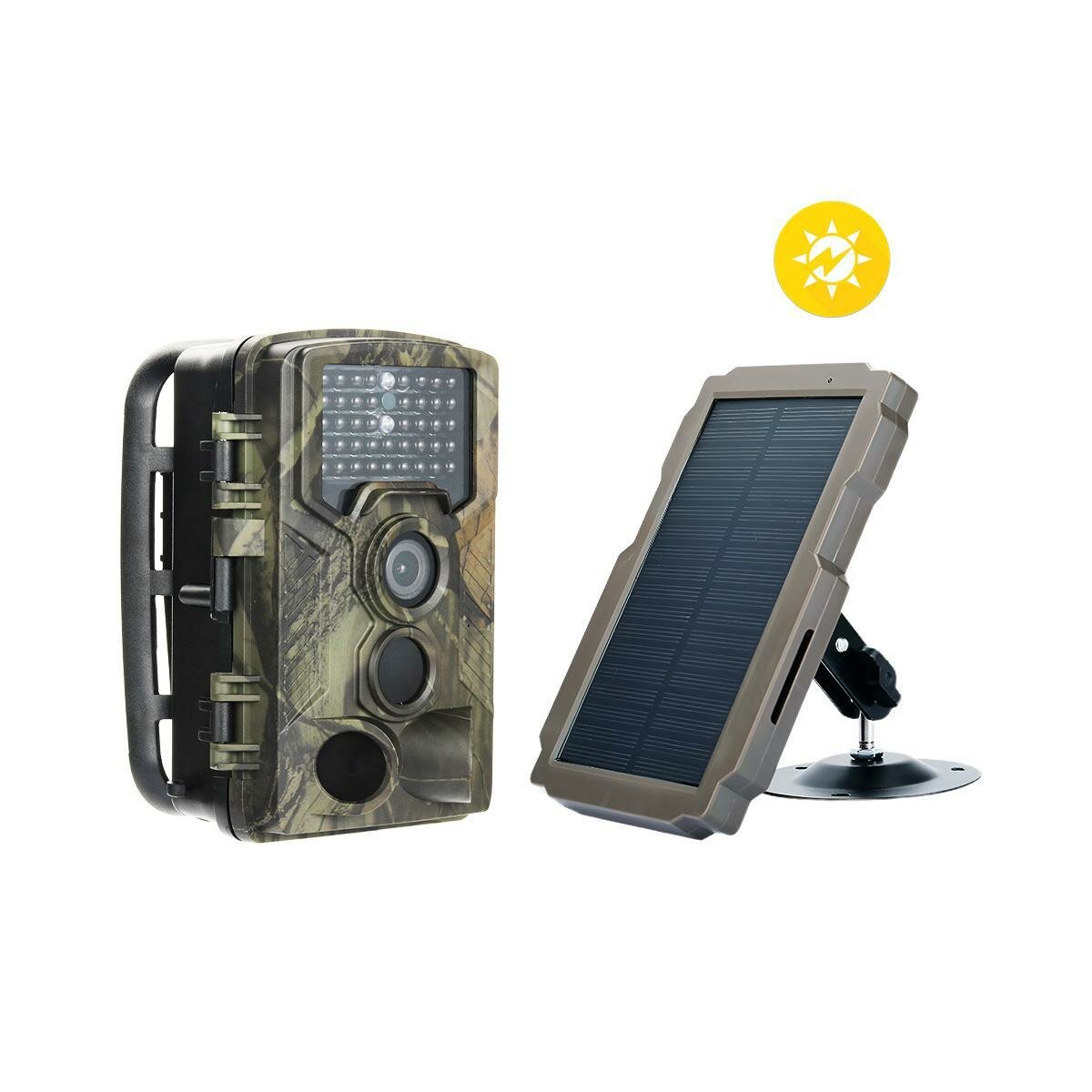 Фотоловушка для дачи Филин HC-800A (16MP) (K5749RU) с солнечной панелью «SP-08 Dual» - лесная камера на солнечных батареях. Фотоловушка для дачи.