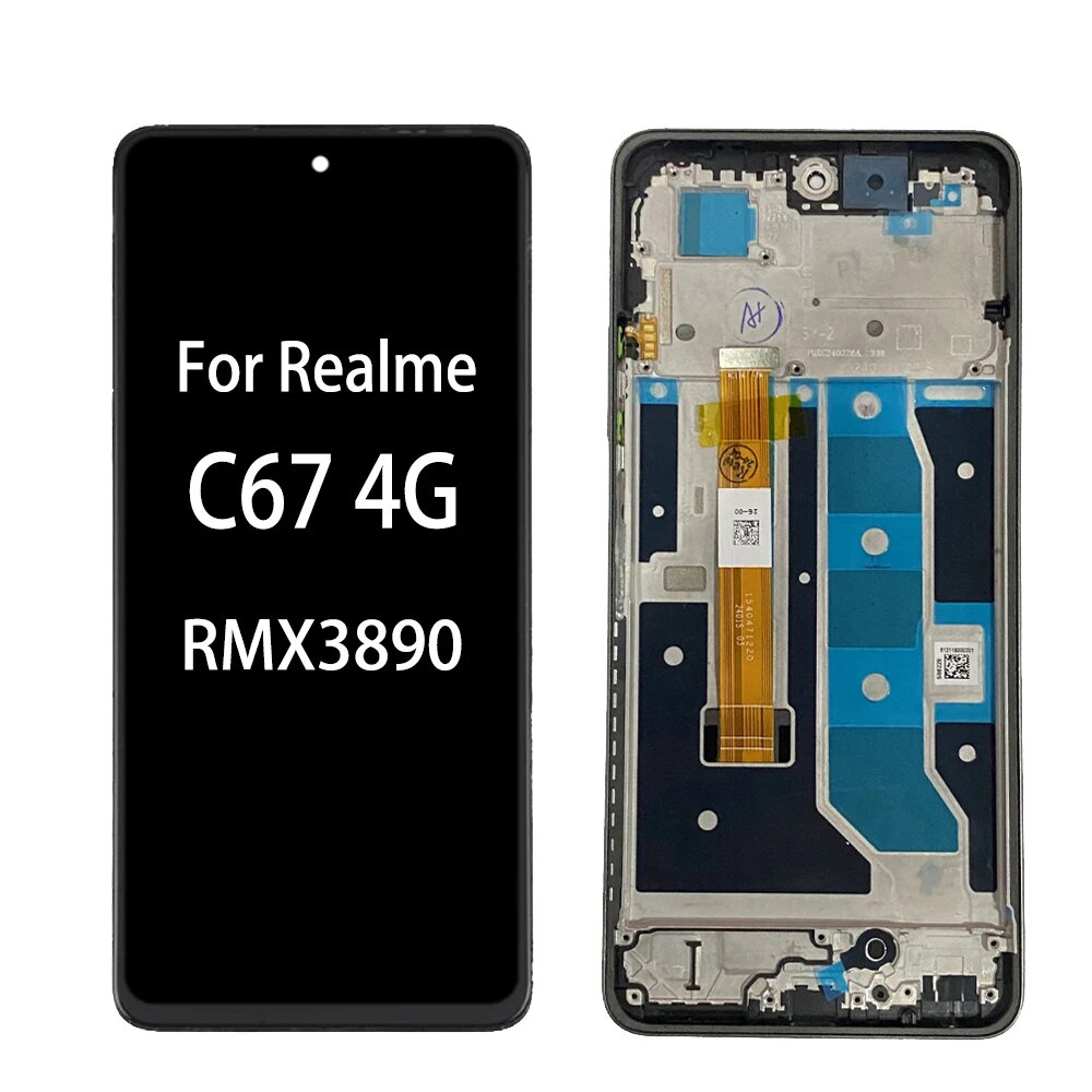 6,72 "Оригинальный ЖК-дисплей для Realme C67 4G RMX3890, сенсорная панель, дигитайзер для C67 5G RMX3782, ЖК-дисплей с рамкой