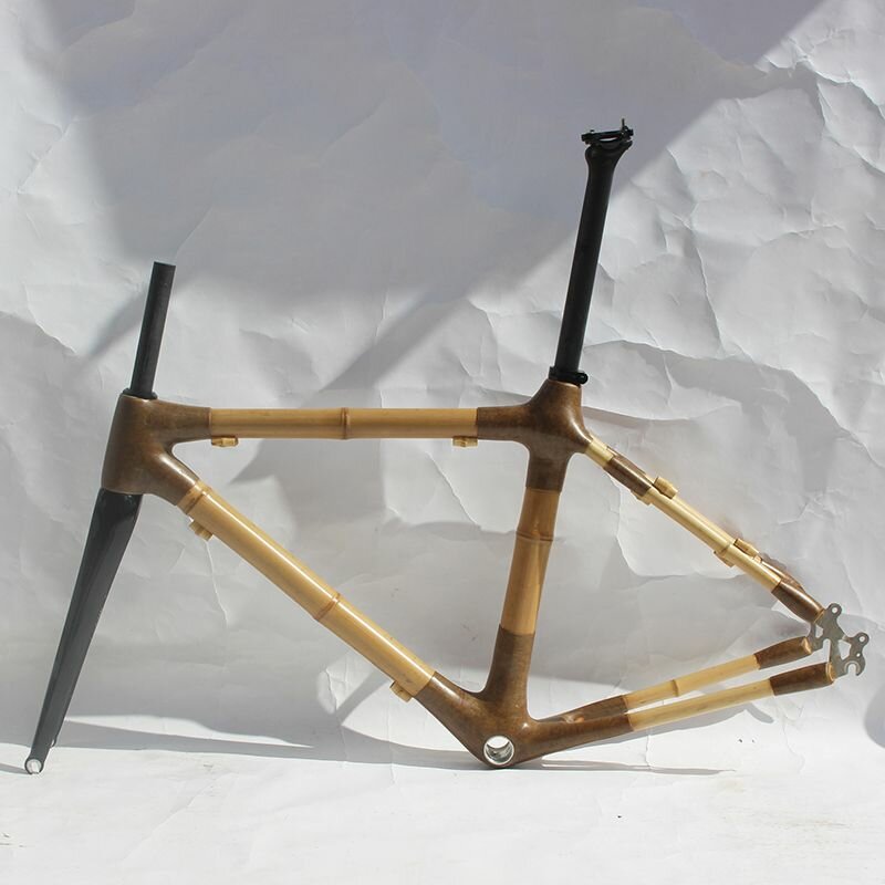 Бамбуковая рама шоссейного велосипеда, рама дискового тормоза, детали велосипеда, городской цикл 56cm