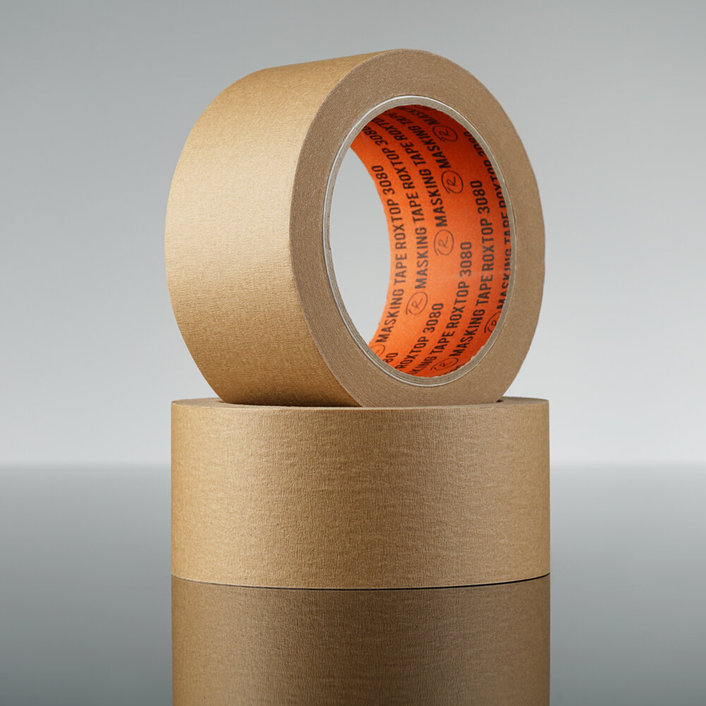 Малярная лента RoxelPro ROXTOP 3080, 80° коричневая 48мм х 40м, 1шт