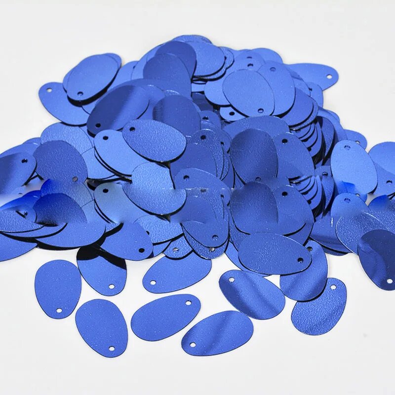 ПВХ пайетки овальные 12×20 мм Синий, 5