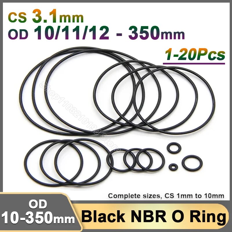 Черные уплотнительные кольца из нитрила 3,1 мм OD 70mm (5Pcs)