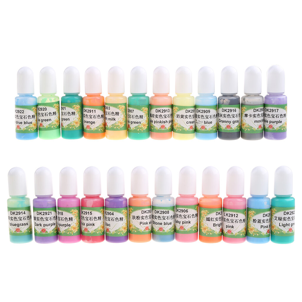 24 Цвета Художественные Чернила Набор Пигментов Из Спиртовой Смолы Жидкий Краситель Из Смолы Диффузия Чернил для УФ-Окрашивания Концентрированной Смолы