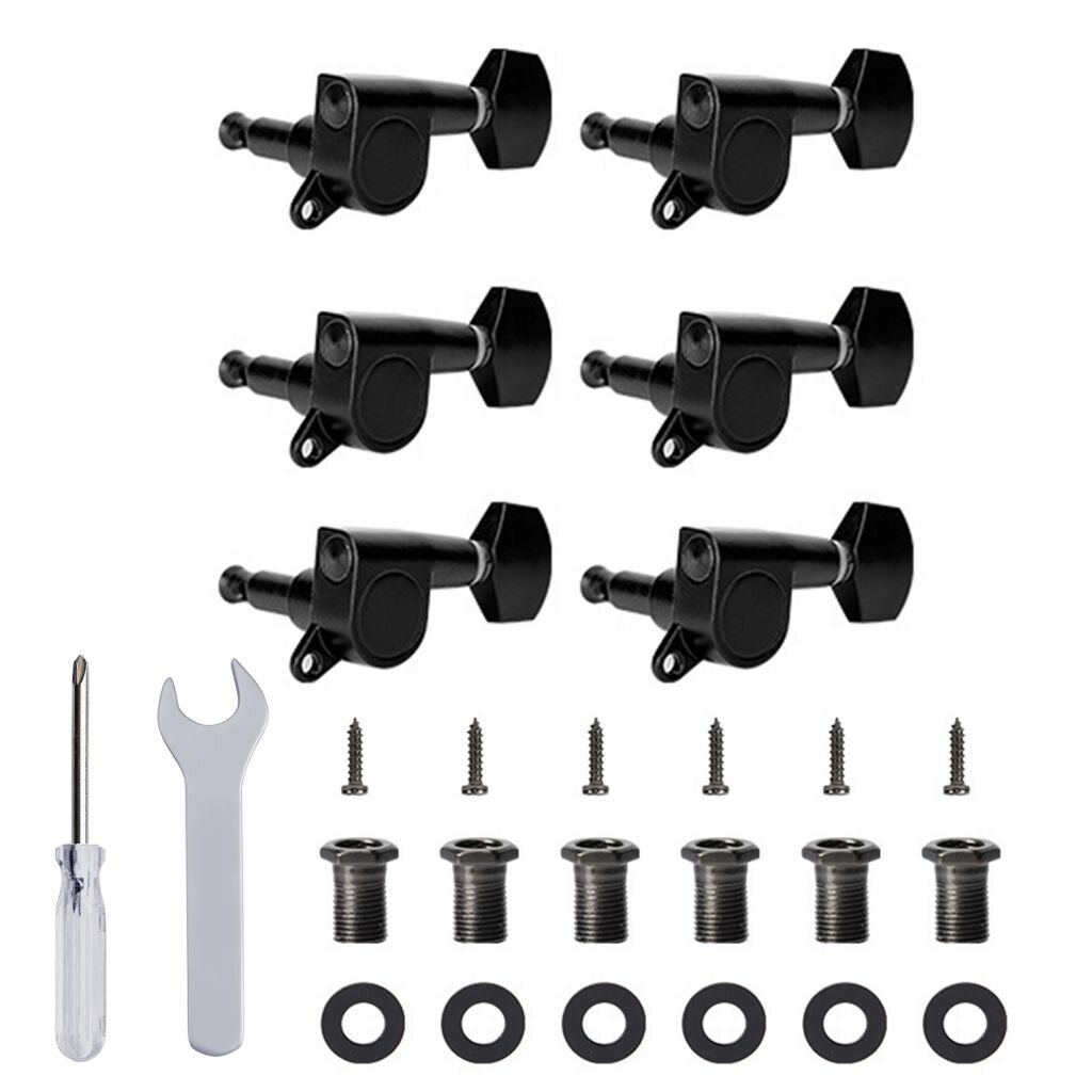 (1 комплект) Электрогитара с полностью закрытым набором струнных кнопок-черный