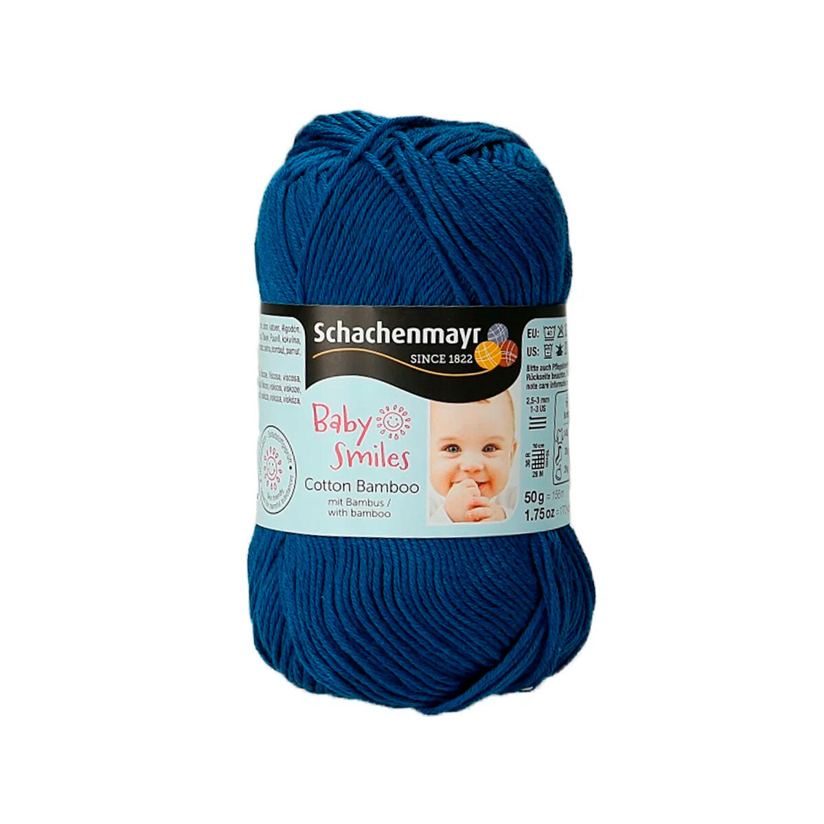 Cotton Bamboo /Коттон Бамбу/ пряжа Schachenmayr Baby Smiles, MEZ, 9807370 (01052, jeans (джинсовый), синий)