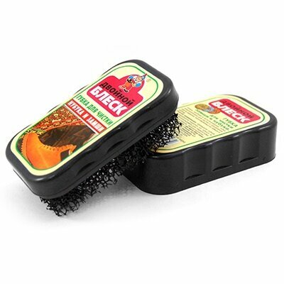 Губка для обуви Домашняя Мода "Двойной блеск. Стандарт" 5,5х9,5х4 см, замша, нубук, велюр