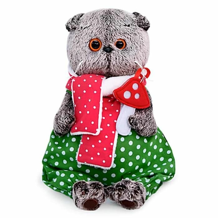 Мягкая игрушка Basik&Сo Кот Басик с мухомором (Ks19-122)