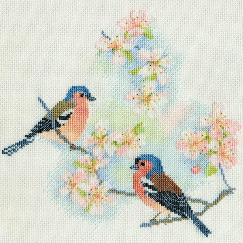 Набор для вышивания Derwentwater Designs Chaffinches & Blossoms, 24х23 см (ND. DD. BB02)