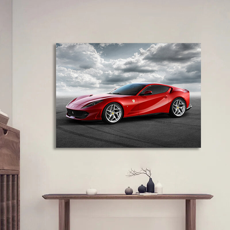 Картина феррари / машина, картины для интерьера / мальчику, 40х60 см.