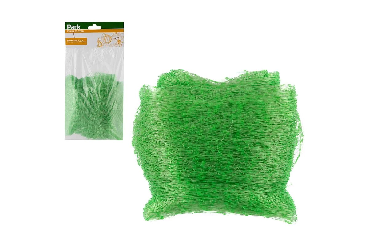 Park сетка от птиц для сада 2х10 м, 7 г/м2, размер ячейки 15х15 мм, 732110