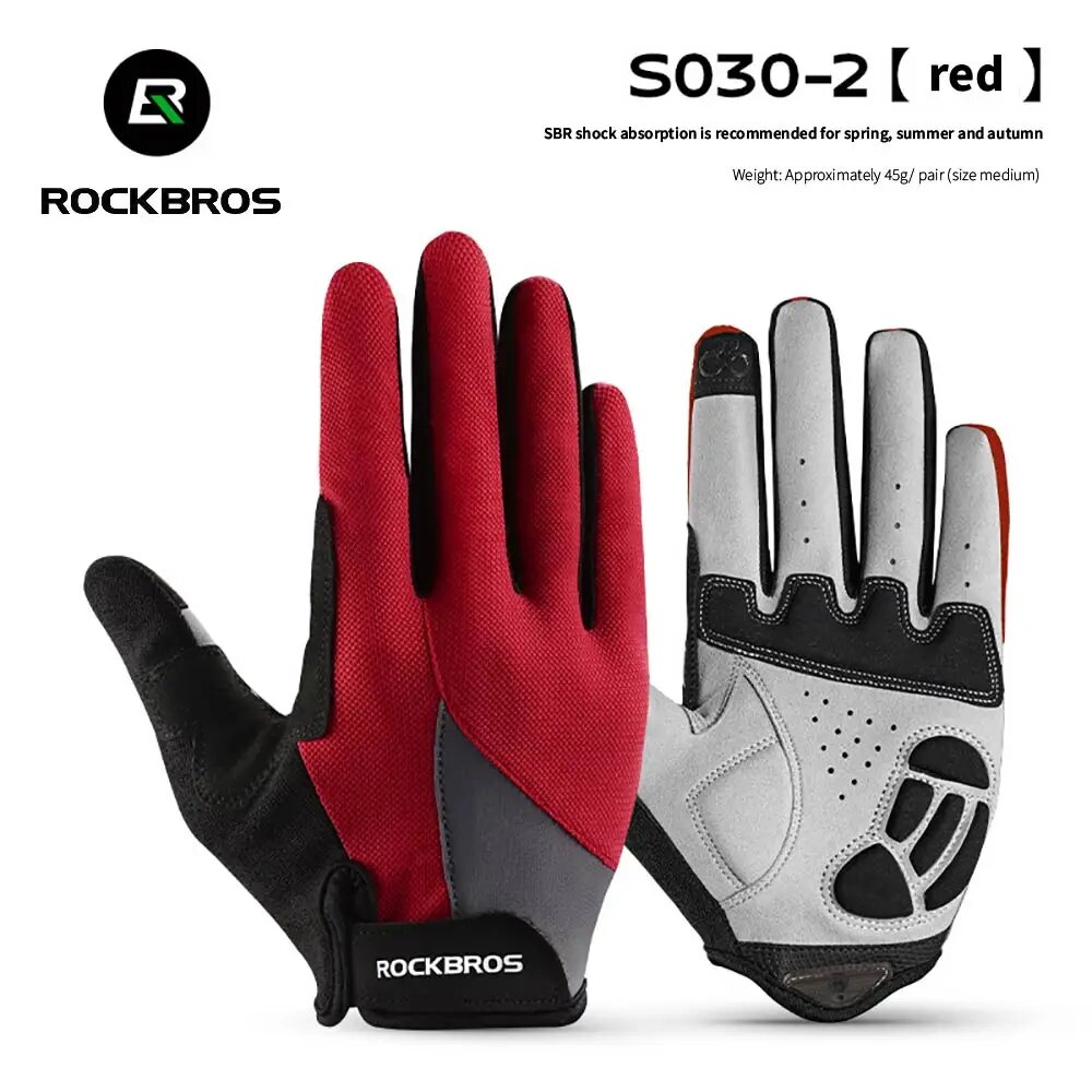ROCKBROS Ветрозащитные перчатки для велоспорта Красный, L, Красный
