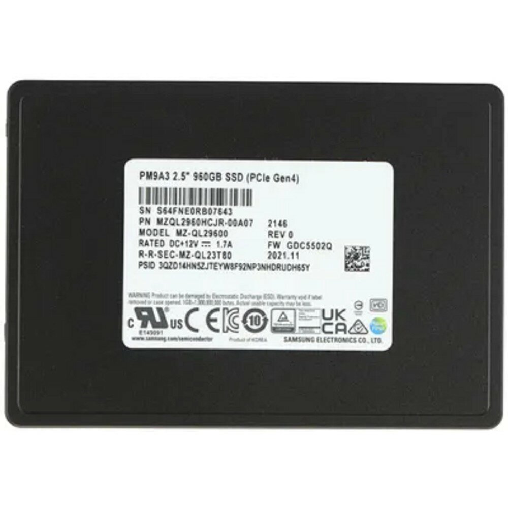 SSD диск Samsung MZQL2960HCJR-00A07, 960 ГБ