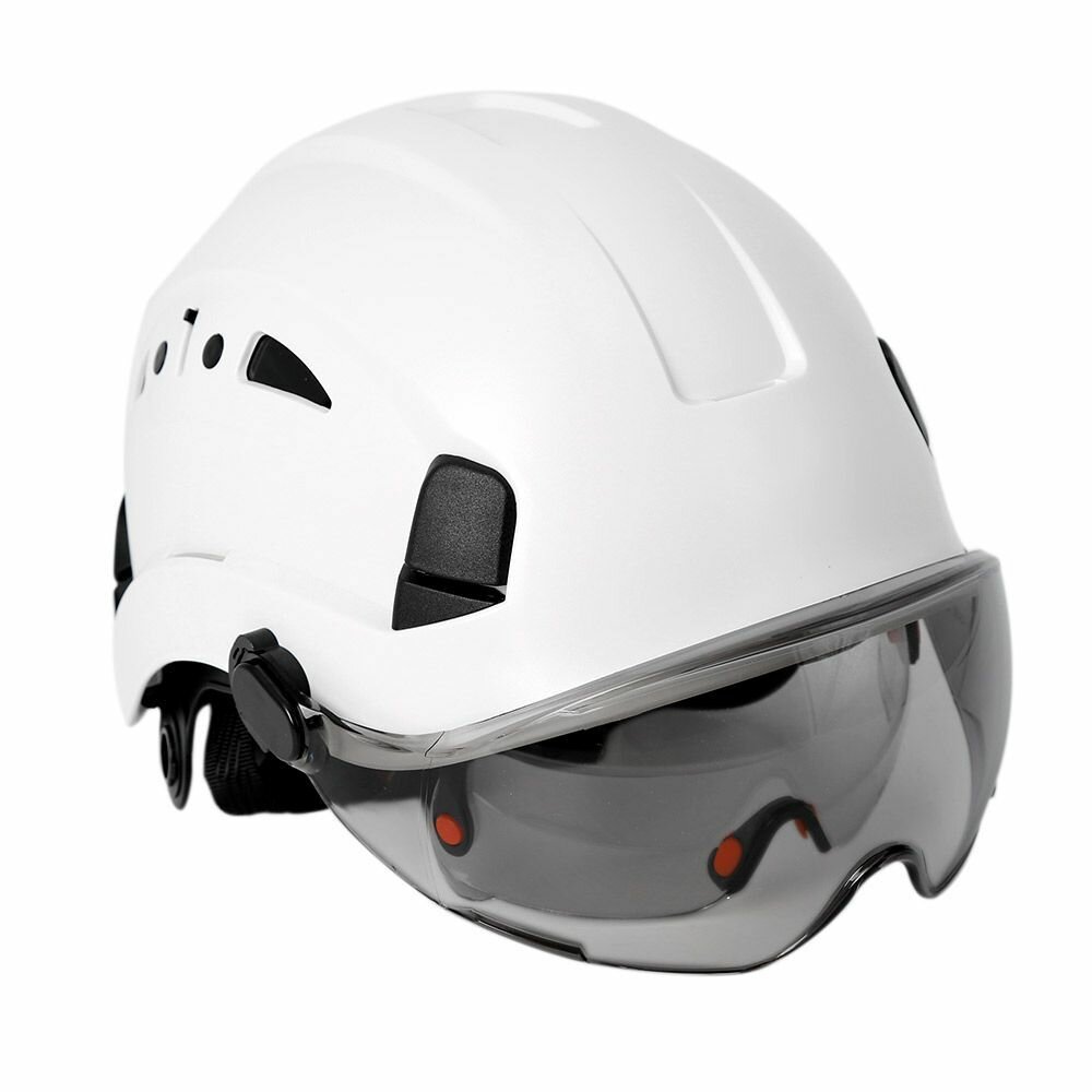 Строительная каска (защитный шлем) с регулируемыми двойными очками, наружные солнцезащитные и встроенные прозрачные очики