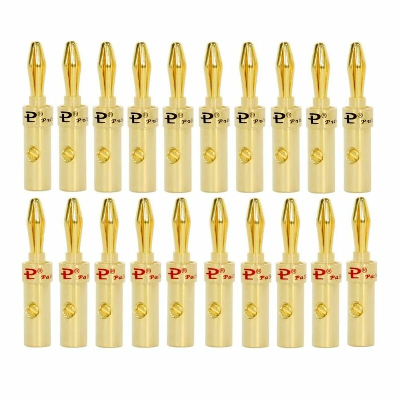 HiFi Palic банановые штекеры 24K позолоченные 4 мм банановый разъем с винтовым фиксатором для аудиоразъема акустических штекеров 20 шт.