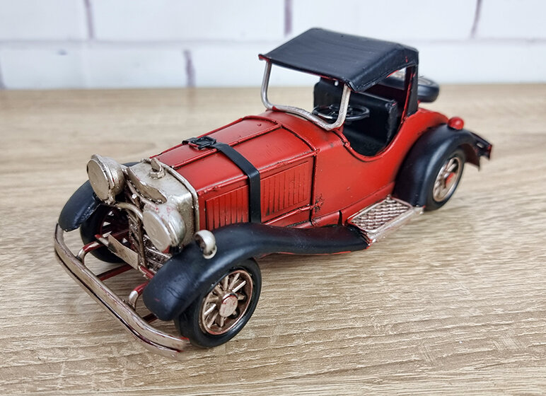 Фигурка Ретро модель автомобиля 17x7x6см, металл, ручная работа ART5817